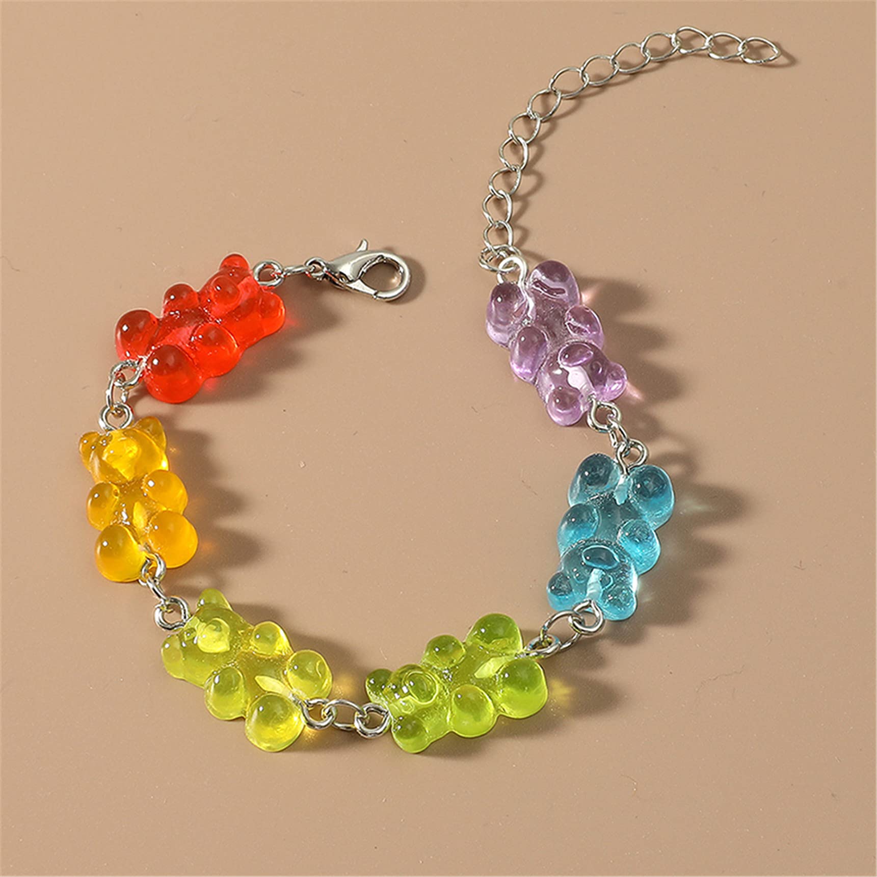 DFGDSF Simple Lovely Candy Color Bear Bracelet Multicolor Bear Bracelet Accessories