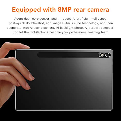 FUWE Tablet, 1960 X 1080 Dual Cameras 128GB ROM Tablet PC 2.4G5G GPS Function 100240V for Office for School (US Plug)
