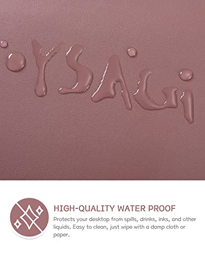Non-Slip Desk Pad,Mouse Pad,Waterproof PVC Leather Desk Table Protector,Ultra Thin Large Desk Blotter, Easy Clean Laptop Desk Writing Mat for Office Work/Home/Decor(Dark Pink, 31.5" x 15.7")
