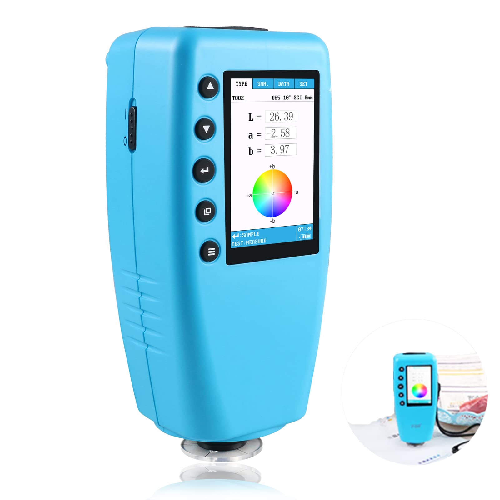 Precise Portable Color Analyzer Digital Color Reader with 8mm Aperture and True -Color Display Test Kit, CATUDIY Handheld Colorimeter Monitor Testing Color Difference Meter for Multi-Purpose