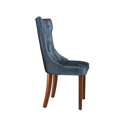 DHP Clairborne Dining Chair, Set of 2, Navy Velvet
