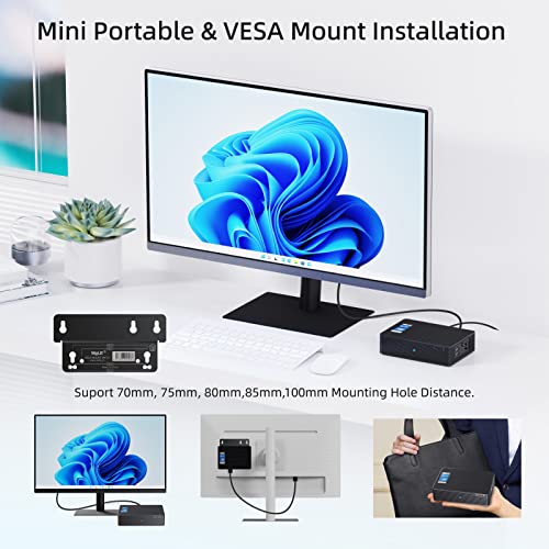 MeLE Fanless Mini PC QuieterHD3 N5105 Windows 11 Pro, 16GB RAM 512GB Mini Computer, WiFi6 BT5.2 Gigabit Ethernet, Support 4K UHD Triple Display, M.2 NVMe SSD, 2.5'' SATA HDD/SSD, Business Home PC