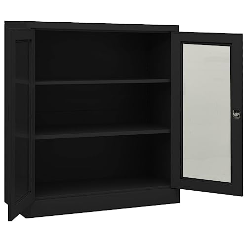 HOMIUSE 41" Office Cabinet Closet Storage Shelves Storage Cabinet Locker Shelf Pantry Shelves Kitchen Storage Metal File Cabinets Locking Cabinet Anthracite Steel Adjustable Shelves with Doors