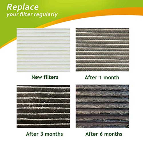 PUREBURG Replacement True HEPA Filter Set Compatible with Winix 115115, Filter A,9800 5300 6300 5300-2 6300-2 P300 C535 5000b 5000 5500 Plasma Wave WAC5300 WAC5500 WAC6300,H13 Activated carbon,2-Pack