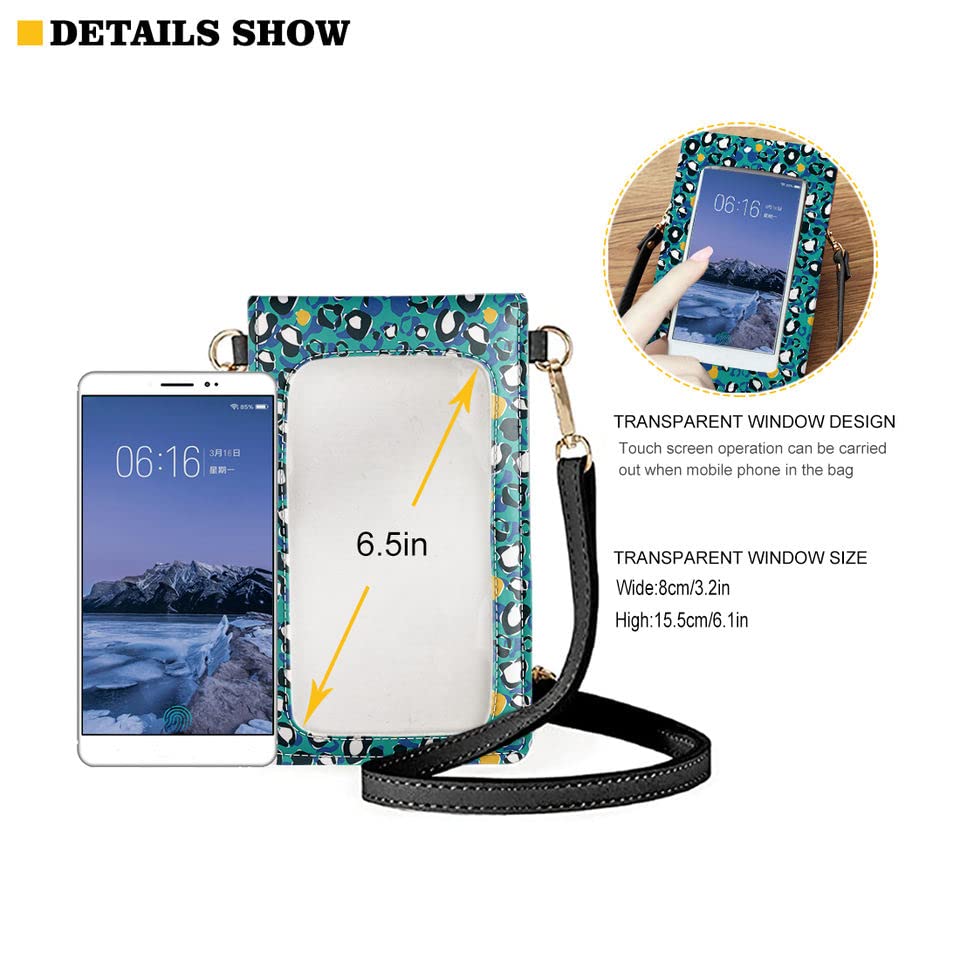 GLUDEAR Lightweight PU Leather Phone Purse Clear Van Gogh Print Small Crossbody Bag Cell Phone Pouch Shoulder Bag,Monet Water Lilies