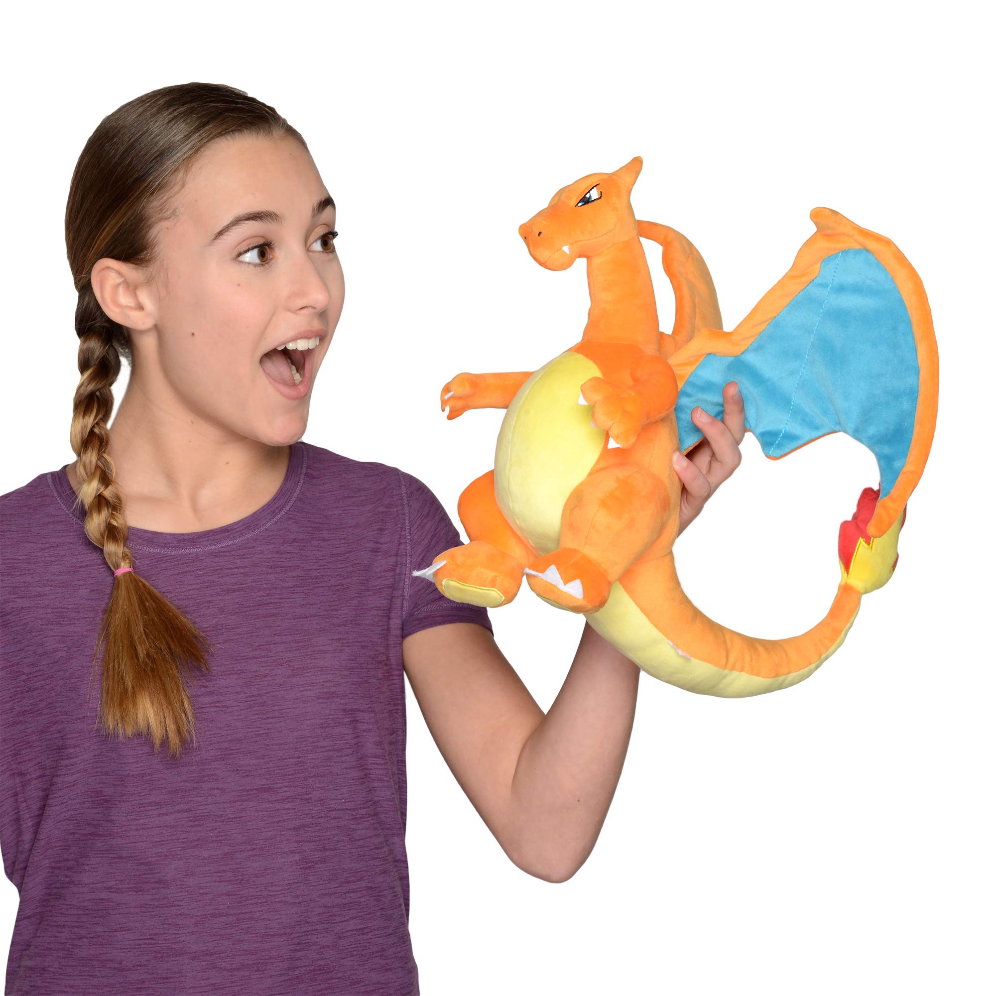Pokémon 12" Charizard & 8" Charmander Plush 2-Pack - Evolution Set - Officially Licensed - Authentic Soft Stuffed Animal Toy Figure - Valentine's Day Easter Basket Stuffer Gift for Kids, Boys, Girls
