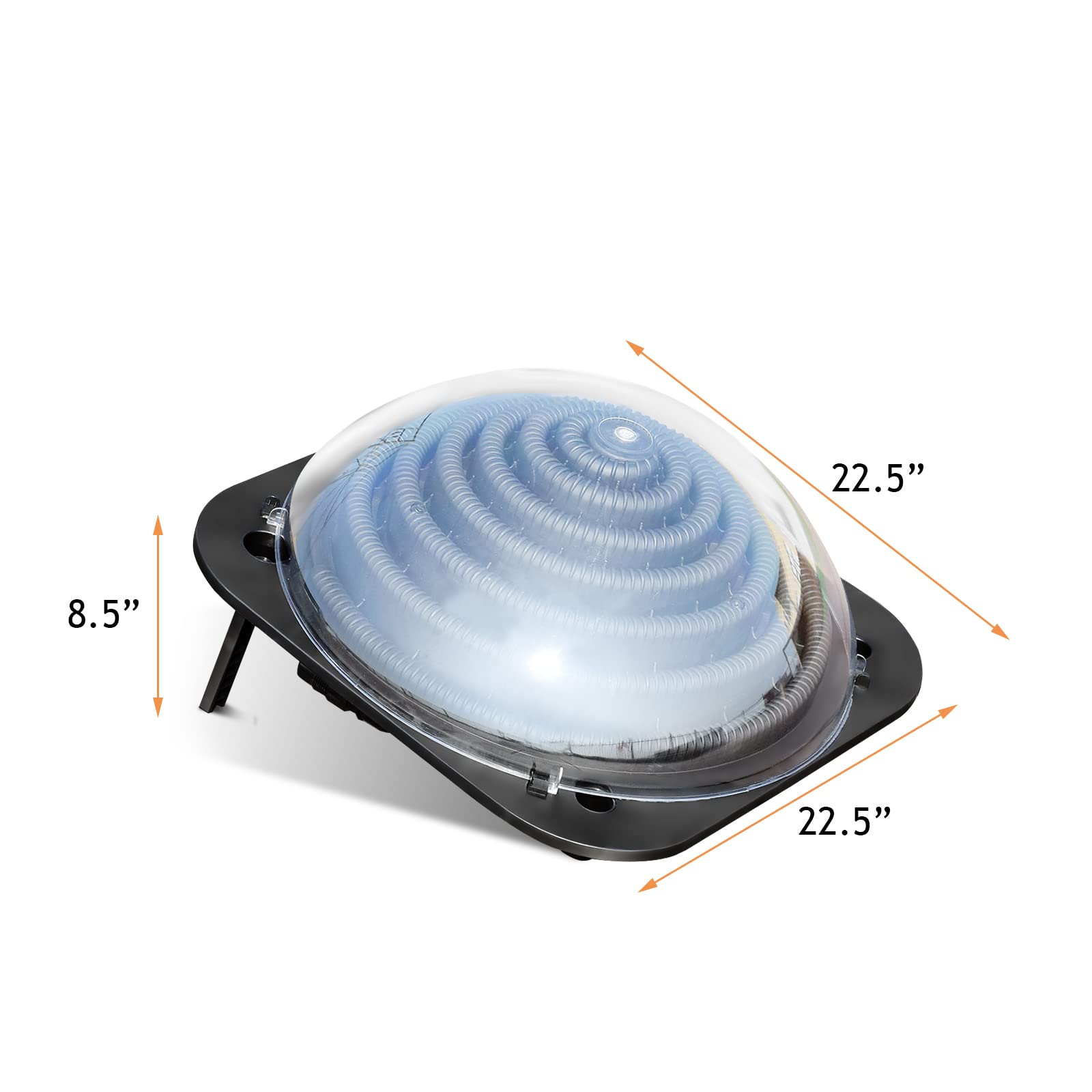 Goplus Solar Dome Swimming Pool Heater Above Ground, Inground Pool Warmer Equipment w/Hose Connector for Home Outdoor