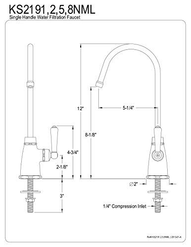 KINGSTON BRASS KS2192NML Magellan Cold Water Filtration Faucet, Polished Brass