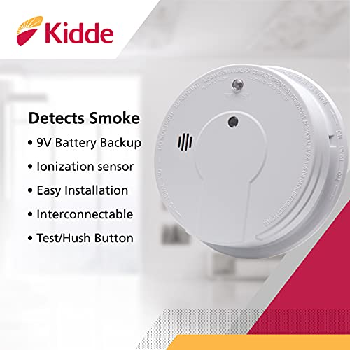 Kidde Hardwired Smoke & Carbon Monoxide Detector, AA Battery Backup, Interconnectable, LED Warning Light Indicators, 2 Pack & Smoke Detector, Hardwired Smoke Alarm