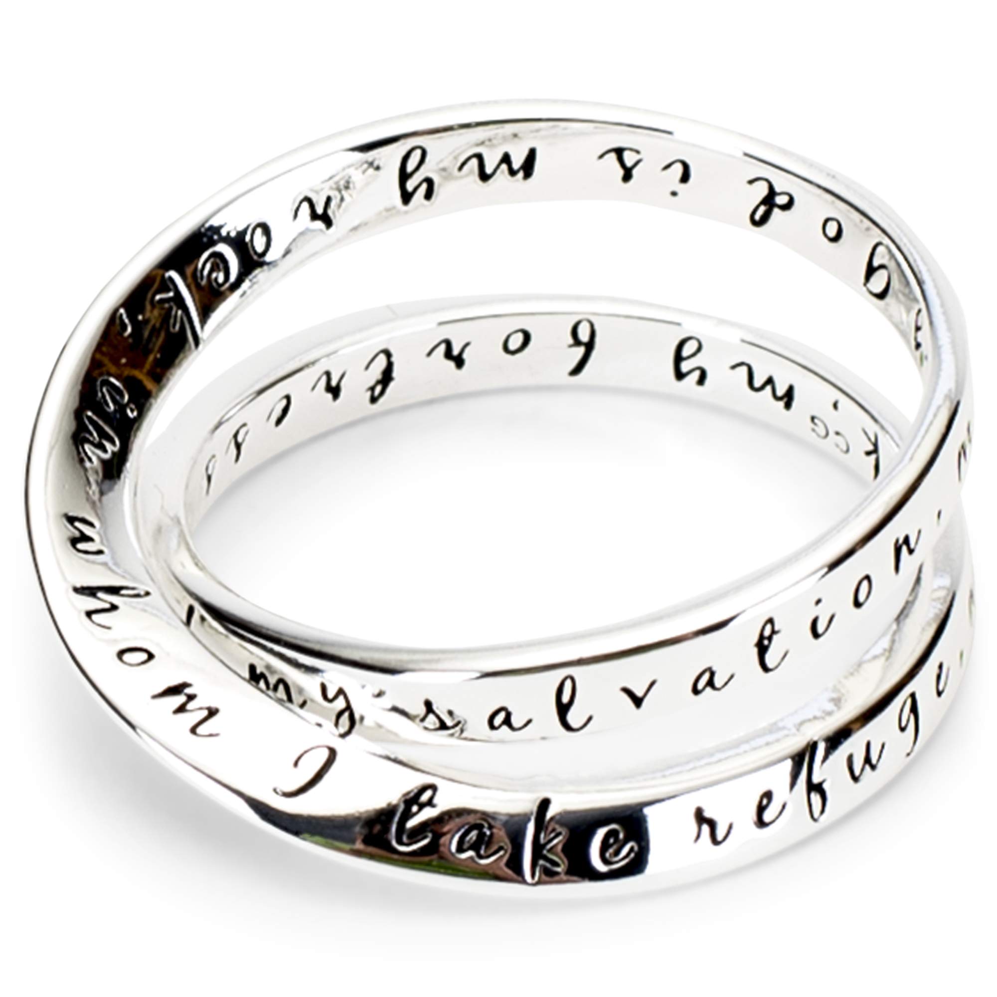 Dicksons Psalms 18:2 Inspirational Women's Double Mobius Silver-Plated Fashion Ring, Size 8