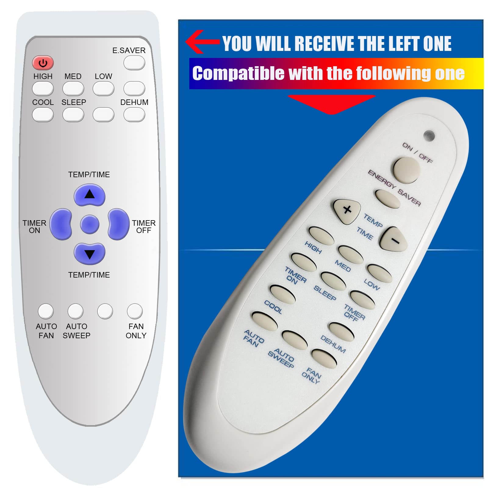 Replacement for Haier Amana Comfort aire Air Conditioner Remote Control 0010400318 0010400319 0010403068 0010403069 0010403408 0010403409 VC532237060714 0010400091 0010400092