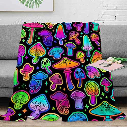 SHUIHAN Mushroom Blanket for Kids Adults Lightweight Flannel Throw Blanket for Sofa Couch Living Room Bed Gift Ultra Soft Summer Blanket, Air Conditioner Blanket (60''x80'')