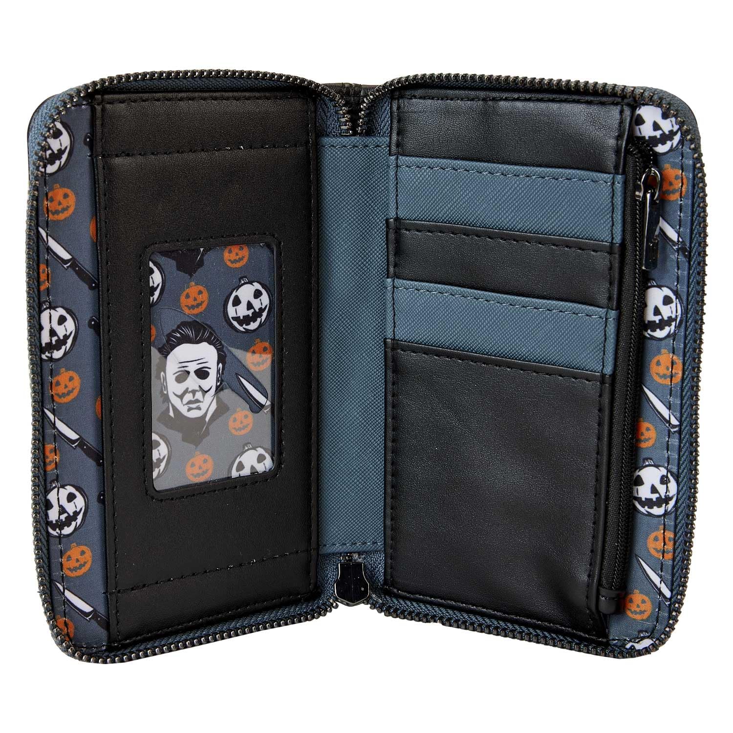 Halloween Michael Myers Mask Cosplay Zip-Around Wallet