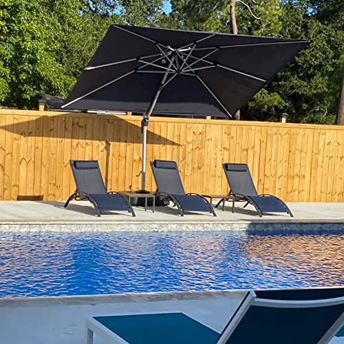 PURPLE LEAF 9' X 12' Patio Umbrella Outdoor Rectangle Umbrella Large Cantilever Umbrella Windproof Offset Umbrella Heavy Duty Sun Umbrella for Garden Deck Pool Patio, Grey