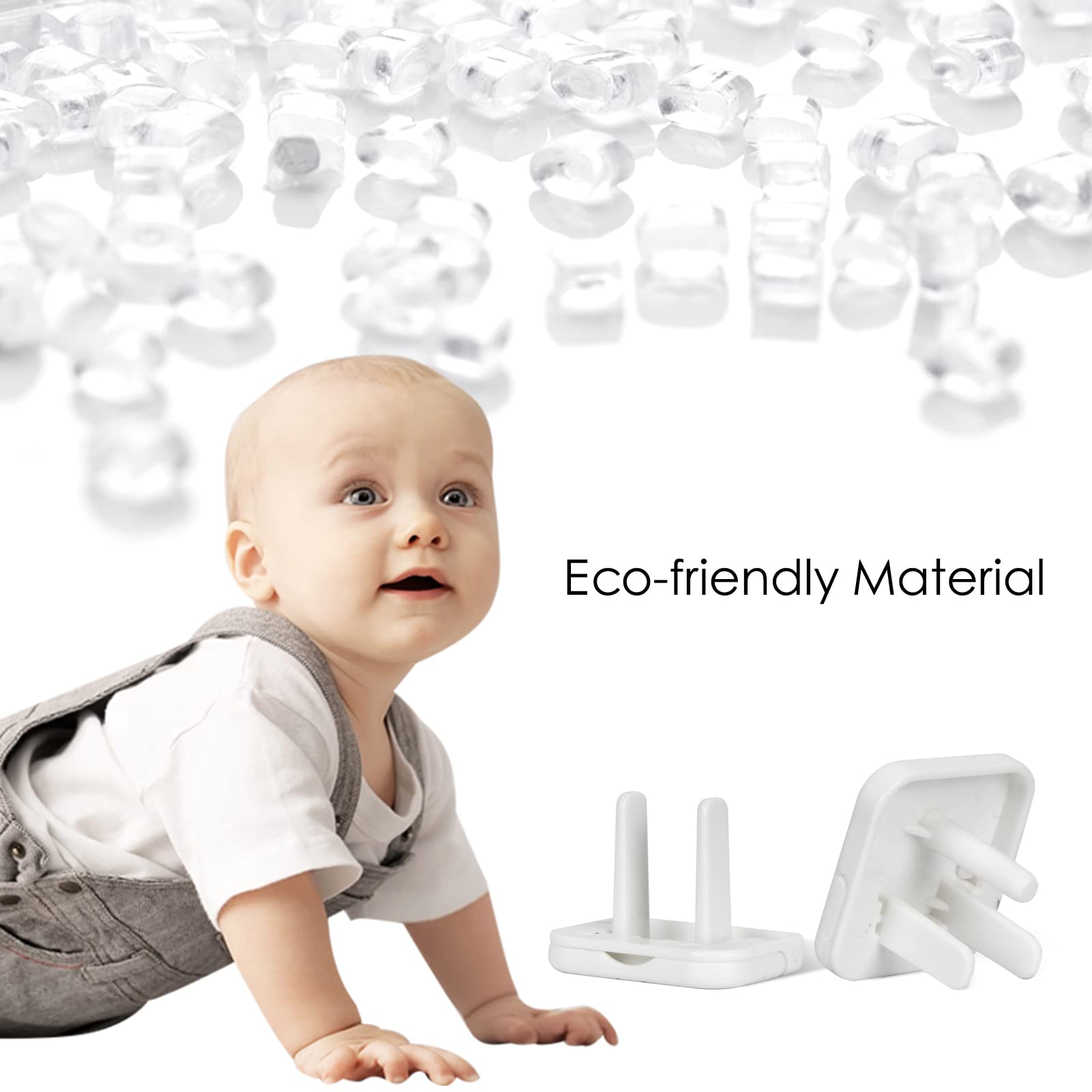 FYY Socket Covers with Handle, Shock Prevention, Plastic Outlet Covers Socket Protector for Baby Safety, Includes 2 Hole and 3 Hole (40 Pack), White