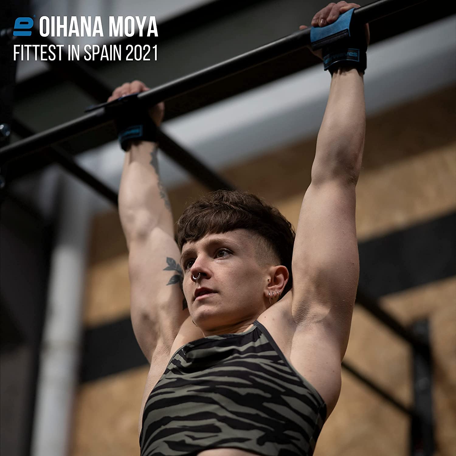 Earwaves Fingerless Hand Grips - Gymnastics Grips Without Holes for The Fingers. Hand Grips for Pull ups, Muscle ups, C2B, T2B, Rings. (M, Predator)