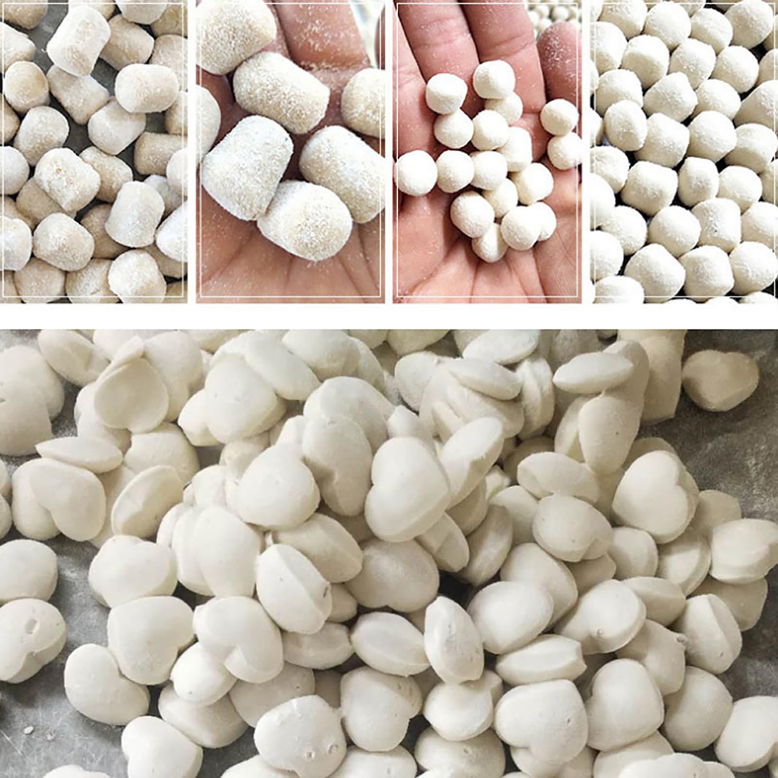 INTBUYING Electric Dough Divider Cutter Machine 1g-300g Small Dough Dividing Dough Lump Spacer Dough Quantitative Partition Machine Stainless Steel Dough Ball Maker Adjustable Speed with 14 Dies 110V