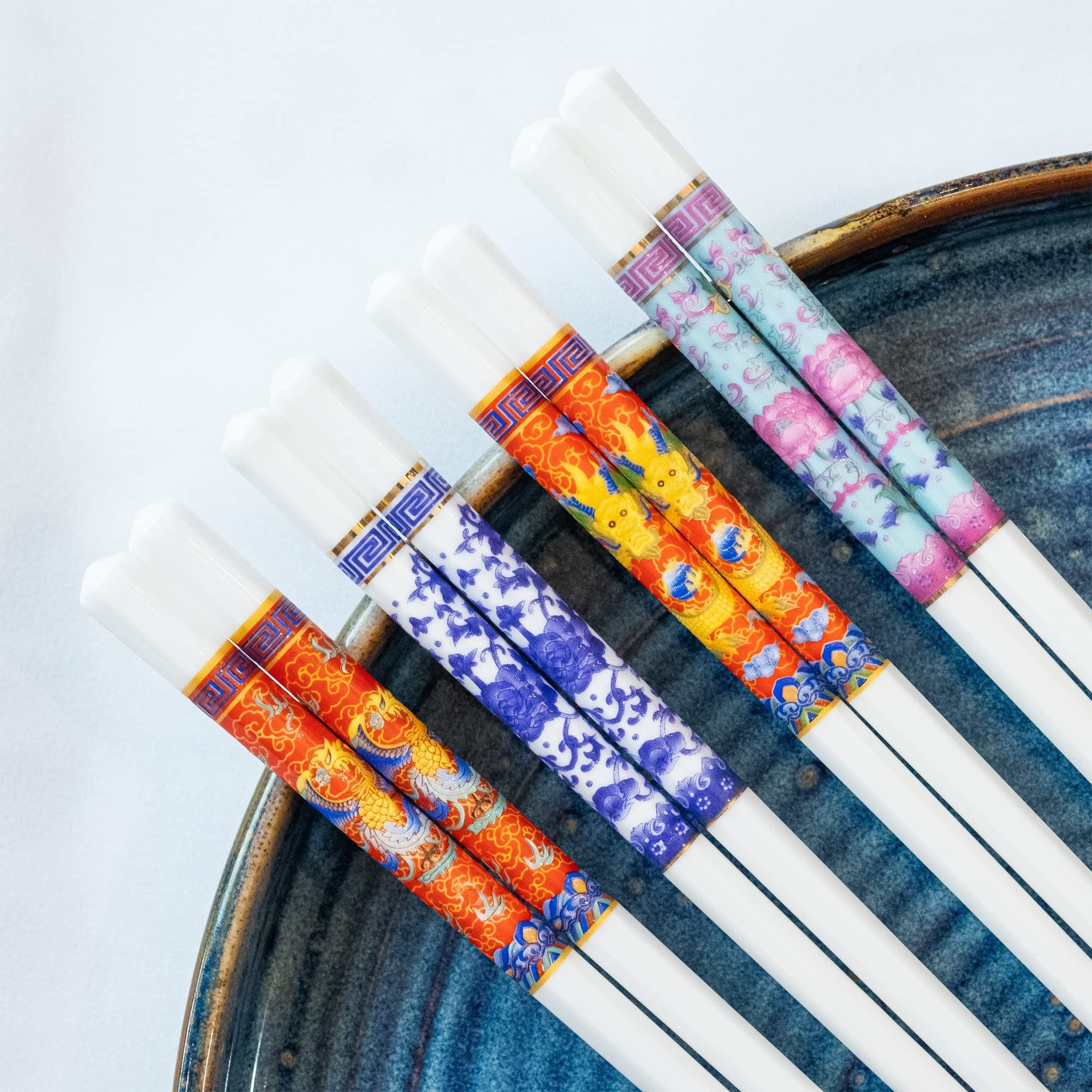 Souped Up Recipes Buy It for Life Chopsticks - Blue Peony Design