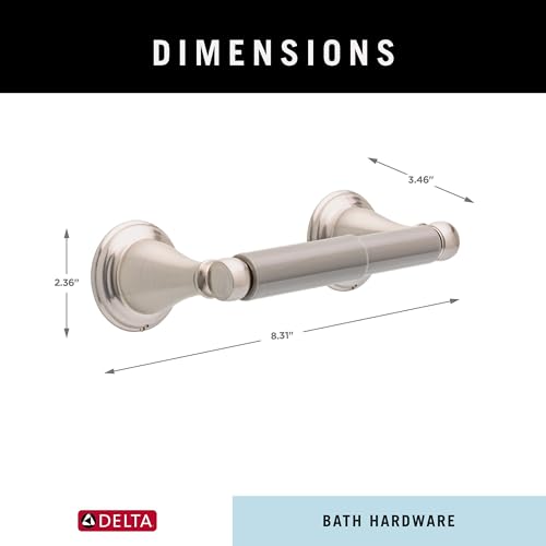 DELTA 79650-BN Windemere Toilet Paper Holder, 8.31 x 3.46 x 2.36 Inches, SpotShield Brushed Nickel