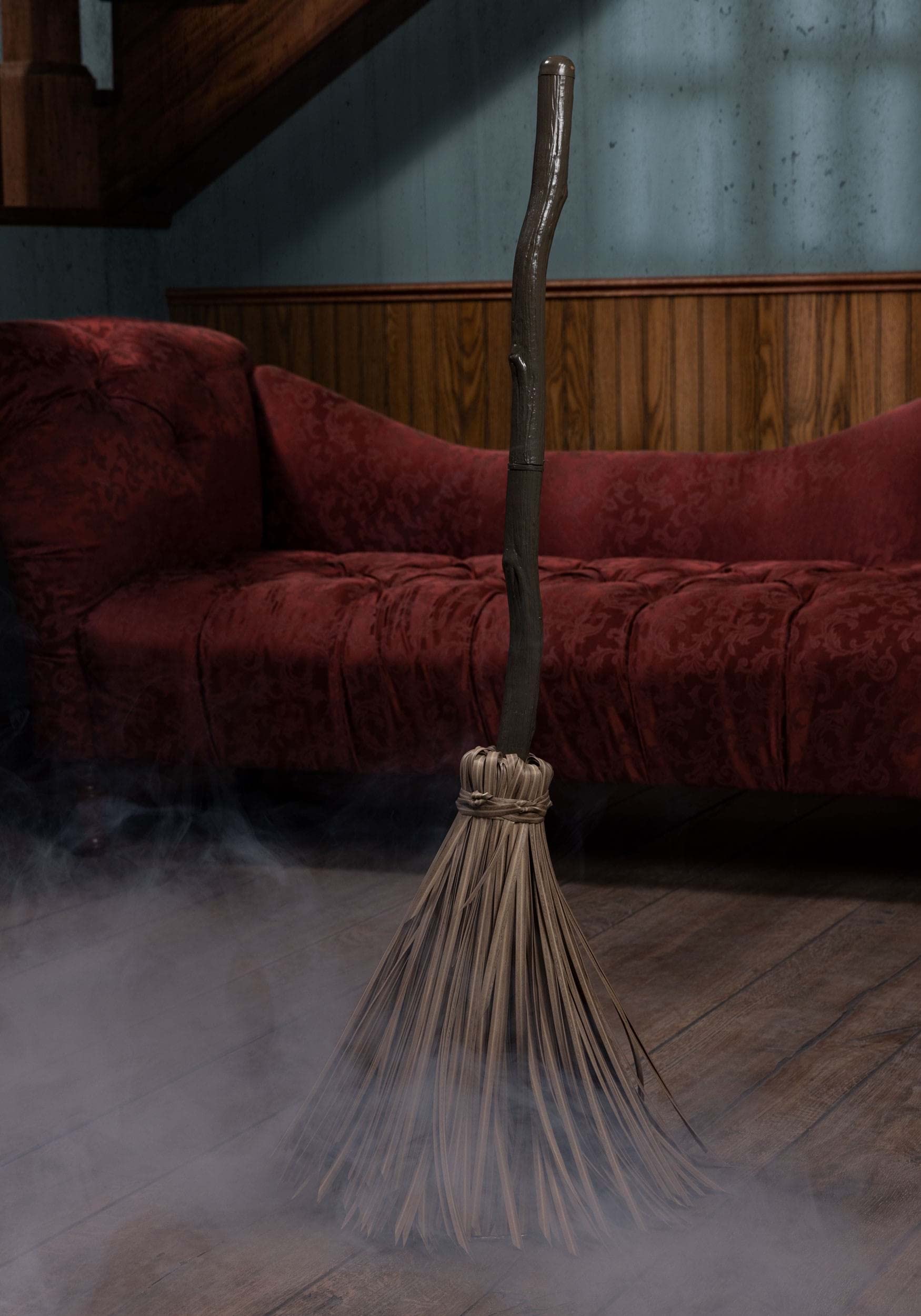 Fun Costumes 38" Brown Animatronic Enchanted Magical Broom, Floating Witch Broom Halloween Decoration Standard