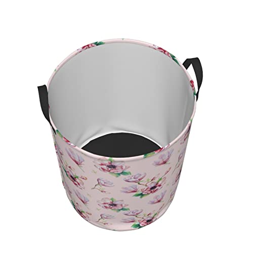 Laundry Basket Magnolia Flower Hampers for Laundry with Handles