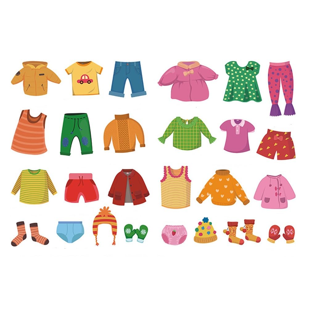 NUOBESTY Dresser Clothing Decals, Removable Clothes Sort Wall Stickers Classification Label Storage Box Stickers for Wardrobe or Drawer Organizing Kids Bedroom Decoration