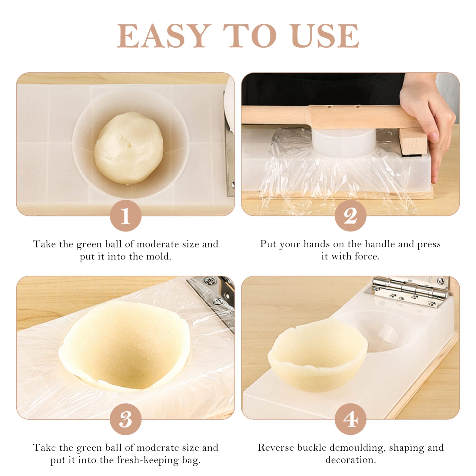 GANAZONO Tortilla Press Plastic Tortilla Maker Wood Dumpling Press Maker Chinese Baozi Press Dough Press Pierogi Maker Ravioli Hand Pie Maker Pastry Kitchen Gadgets Tool
