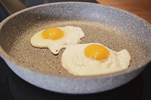 Flonal DURA Induction Frying Pan Stone Effect Aluminum, Medium, Clear