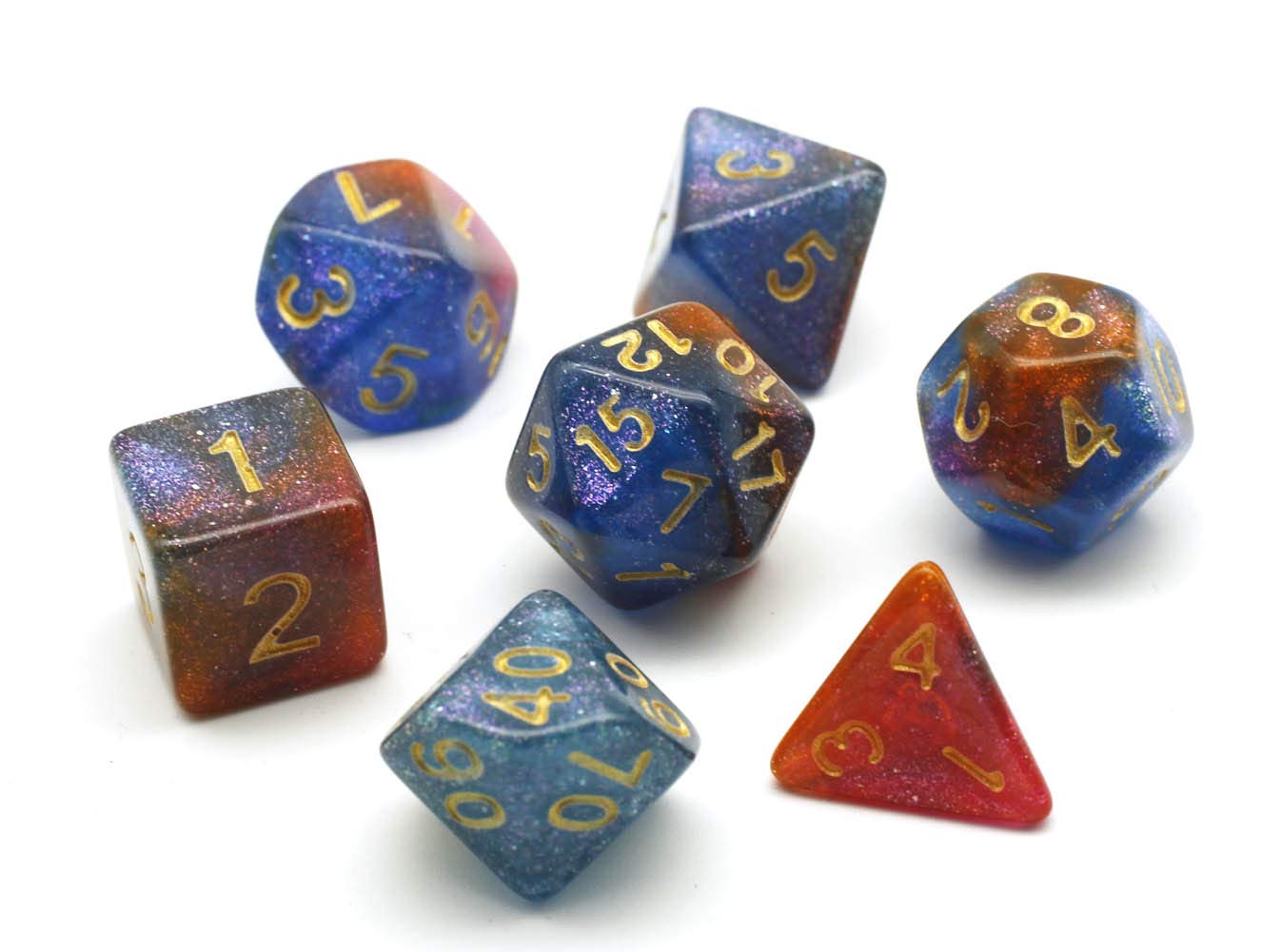 Polyhedral DND Dice Set Dice for Dungeons and Dragons, Pathfinder, D&D, RPG, MTG,7-Die Set Role Playing Games Dice…