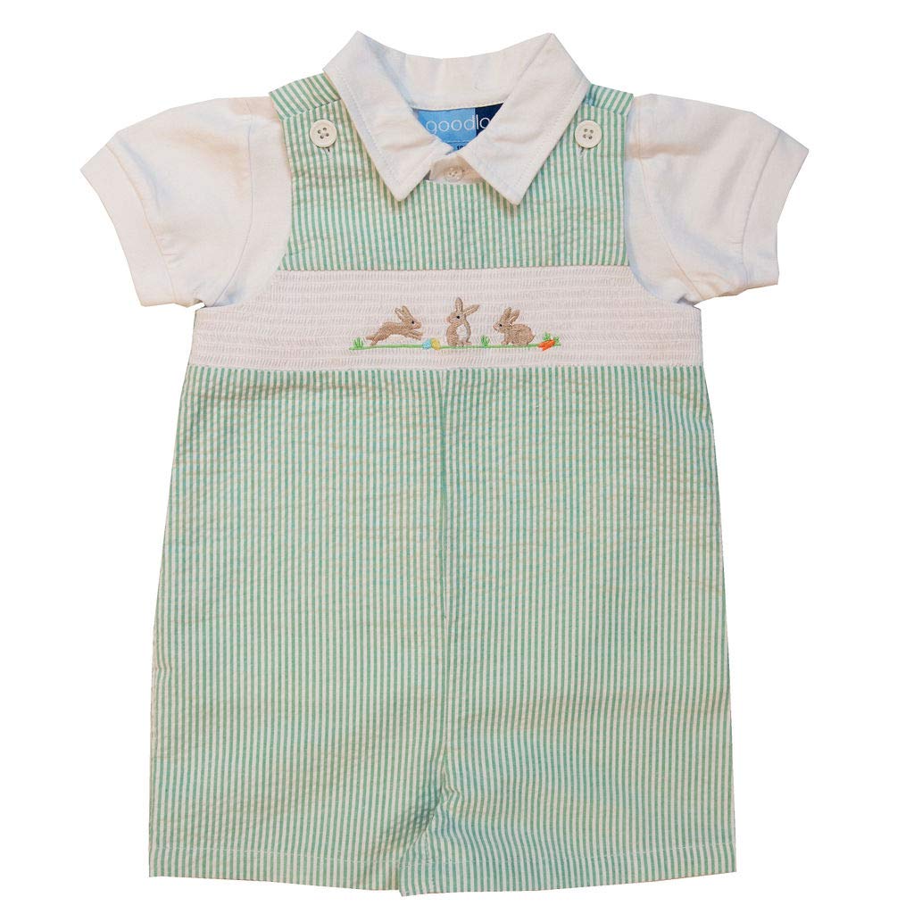 Good Lad Newborn/Infant Boys Green Easter Themed Smocked Jon Jon Set (24 Months)