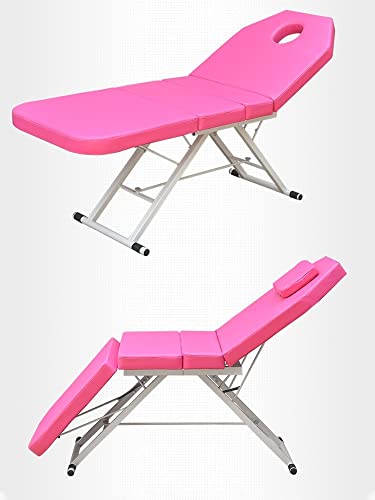Folding Massage Table Massage Couch Folding-Bed Table Bed Spa Tattoo Couch Beauty Salon 4 Section Massage Table (Color : Black, Size : 182 x 60c x 61cm)