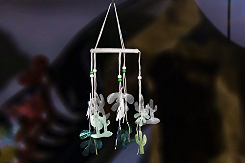 Roser Life Hanging Mobile Art⎮Baby Mobile⎮Sky Mobile⎮Eclectic Decor⎮Handmade Nursery Crib Boy Girl Kids Infant Adult Ceiling Home Outdoor Garden Green Cactus Decorations (Pack of 1)