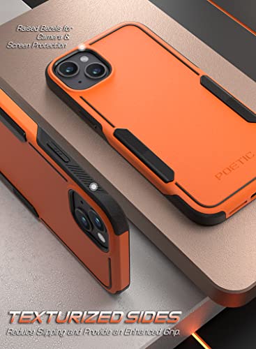 Poetic Neon Series iPhone 14 Case, Dual Layer Heavy Duty Tough Rugged Light Weight Slim Shockproof Protective Drop Protection Phone Case 2022 New Cover for iPhone 14 (6.1 Inch), Orange