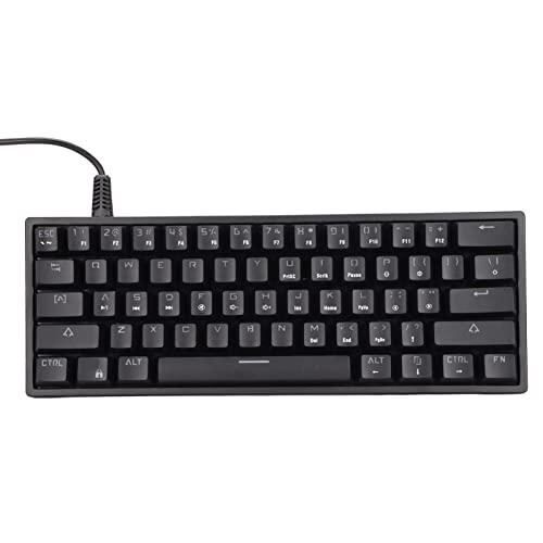 Goshyda Wired Mechanical Gaming Keyboard, 61 Keys RGB Backlight ABS Material Lightweight Portable Plug and Play Blue Switch Keyboard for Home Office