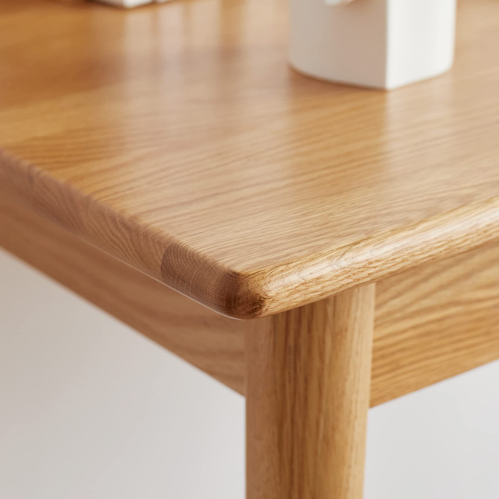 HomSof 100% Solid Wood Natural Wood Computer Desk Study Desk Oak Natural Wood PC Desk Work Desk Dressing Table Slim Solid Wood with Drawer Simple, 31.5" Lx 19.7" W x 30" H