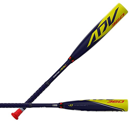 Easton ADV 360 2 Pc. Composite Baseball Bat 2 5/8 Barrel -11 USA, 30-19, Black/Yellow