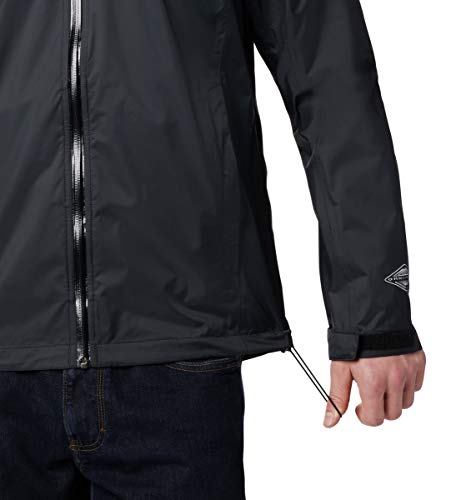 Columbia Men's EvaPOURation Rain Jacket, Waterproof and Breathable-, Black, Small