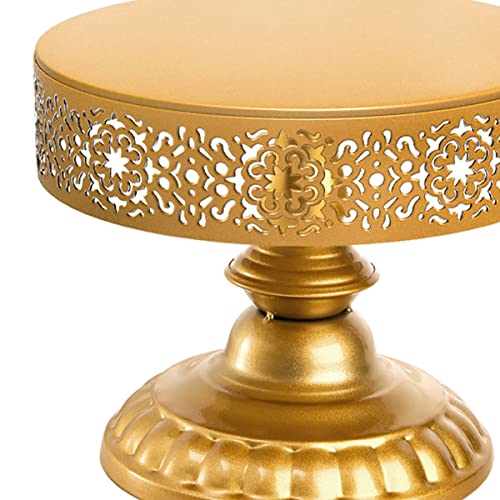 Suwimut 10 Pieces Gold Cake Stand Set, Metal Round Cupcake Holder Dessert Display Plate Serving Platter, Dessert Table Stands and Trays Set for Christmas, Wedding, Birthday, Anniversary, Tea Party