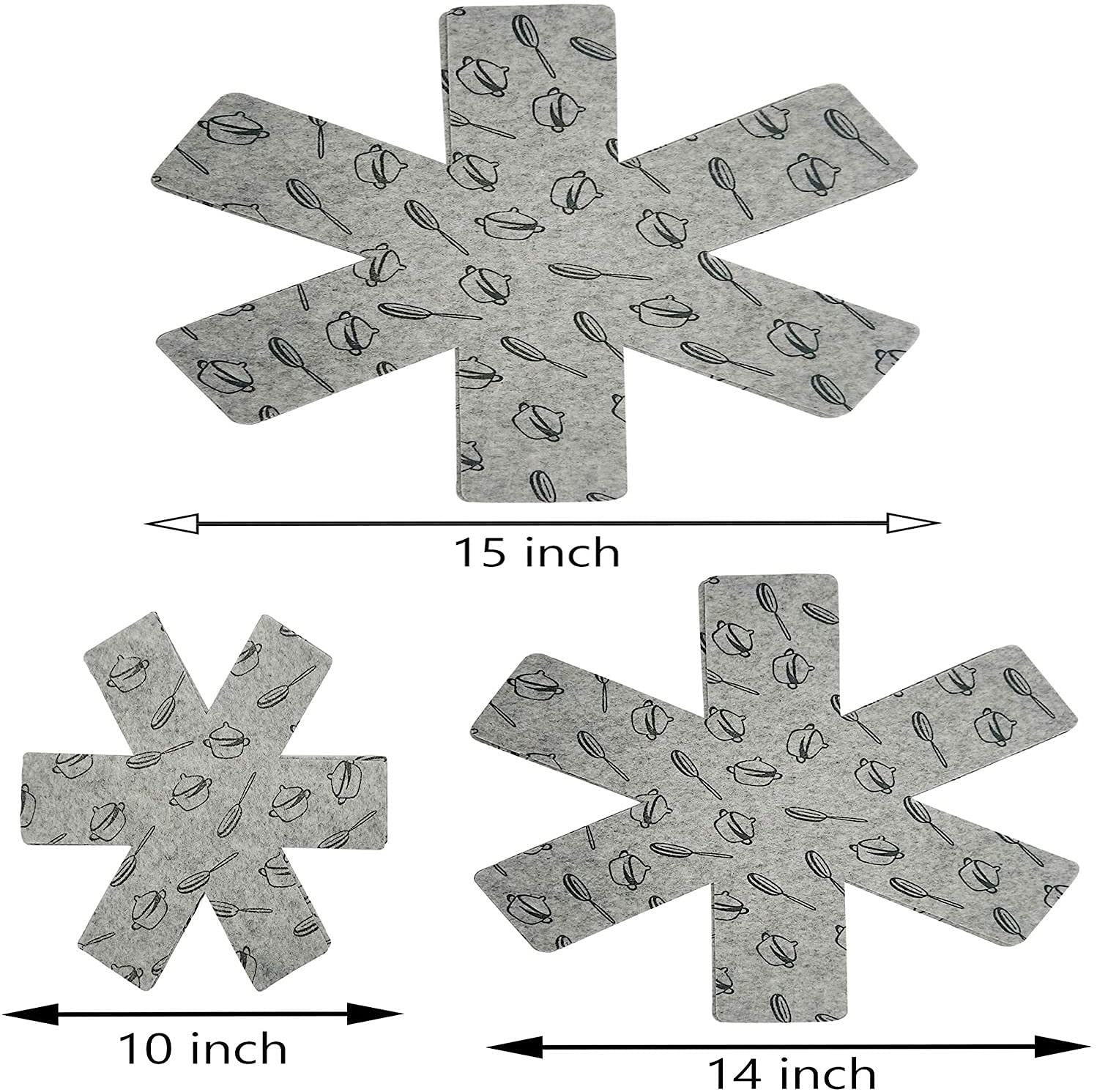 KitWinner Felt Pan Protectors, Pan Separators for Stacking All Clad to Prevent Scratching, Anti Slip Felt Pot Separators for Non-Stick Pans Cookware Accessories Set of 12