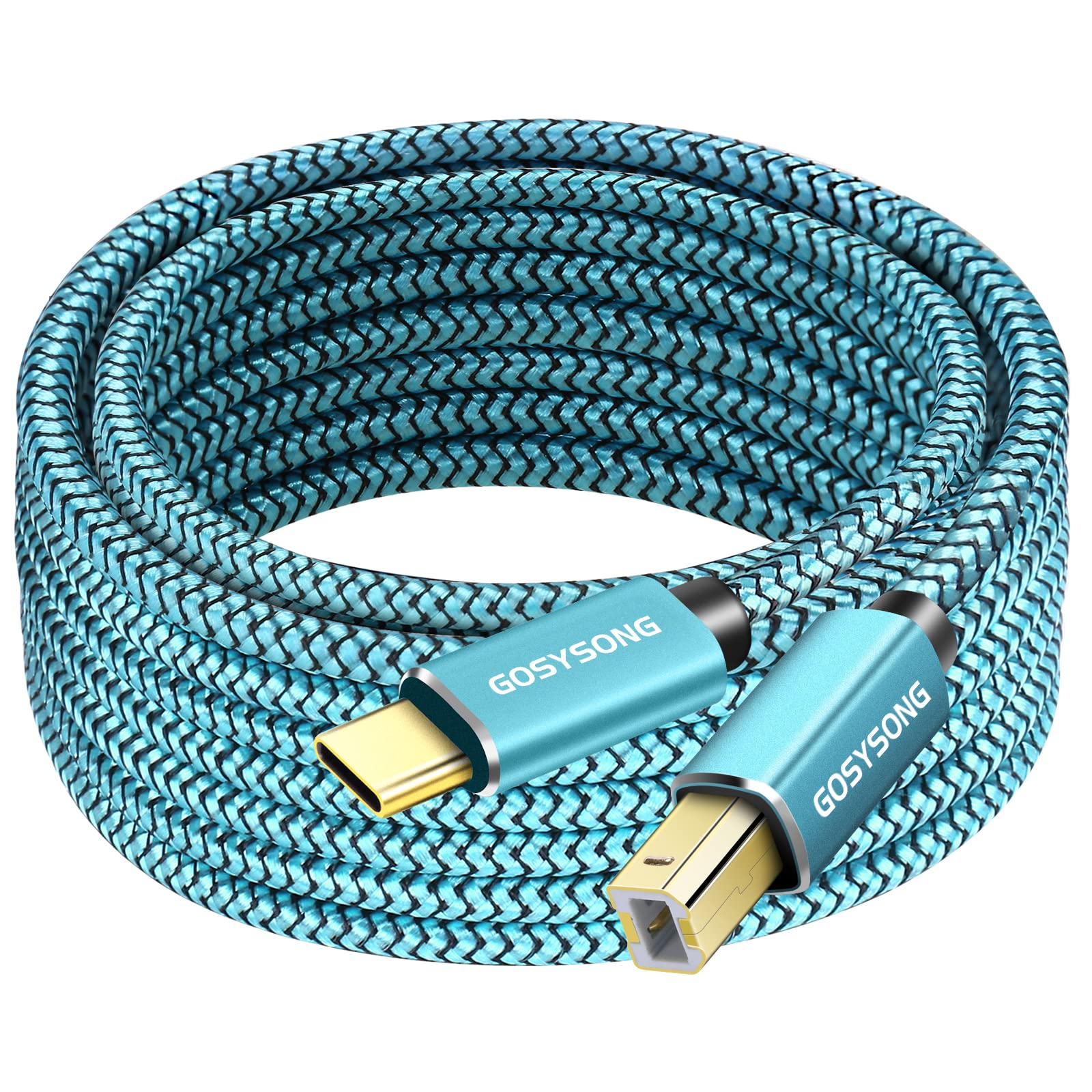 GOSYSONG USB C Printer Cable 20ft, High Speed USB C to USB B Printer Cord Compatible with Printer, Scanner, Fax, Midi Keyboard