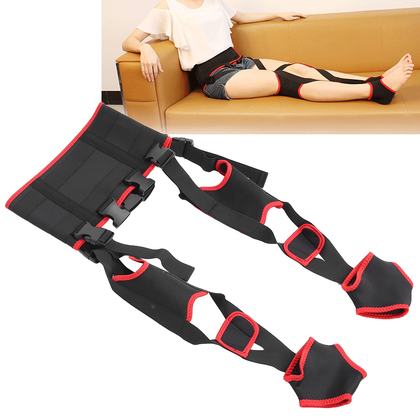 Dioche Legs Correction Belt, O/X Leg Posture Correction Elastic Leg Correction Straighten Belt Band For Adult(L)