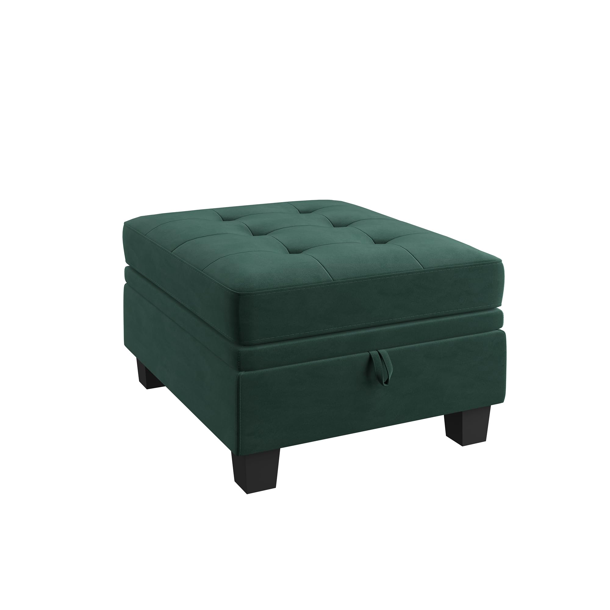 HONBAY Armless Single Seat for Modular Sectional Sofa, Velvet Chair for Sectional Couch, Grey