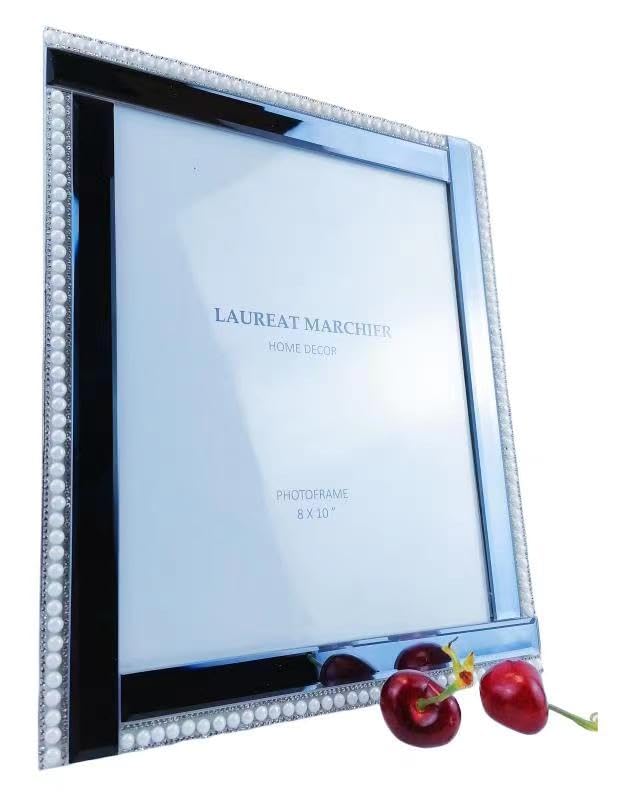 Laureat Marchier 4x6 6x8 8x10 Glass Picture Frames, Mirrored Photo Frames for Wall or Tabletop Décor (Natural Sea)