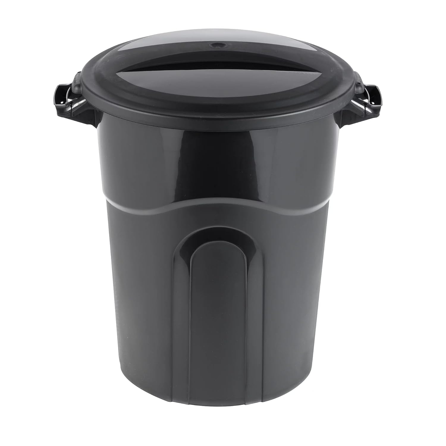 KJHjhn 20 Gallon Heavy Duty Plastic Garbage Can, Included Lid, Black, TC-20GL