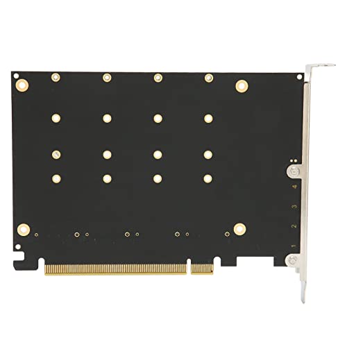 Gaeirt NVME Card, High Speed PCIE X16 Interface M.2 SSD Adapter Full Speed Signal for 4 NVME PCIe Protocol SSDs for PCIE3.0 4.0