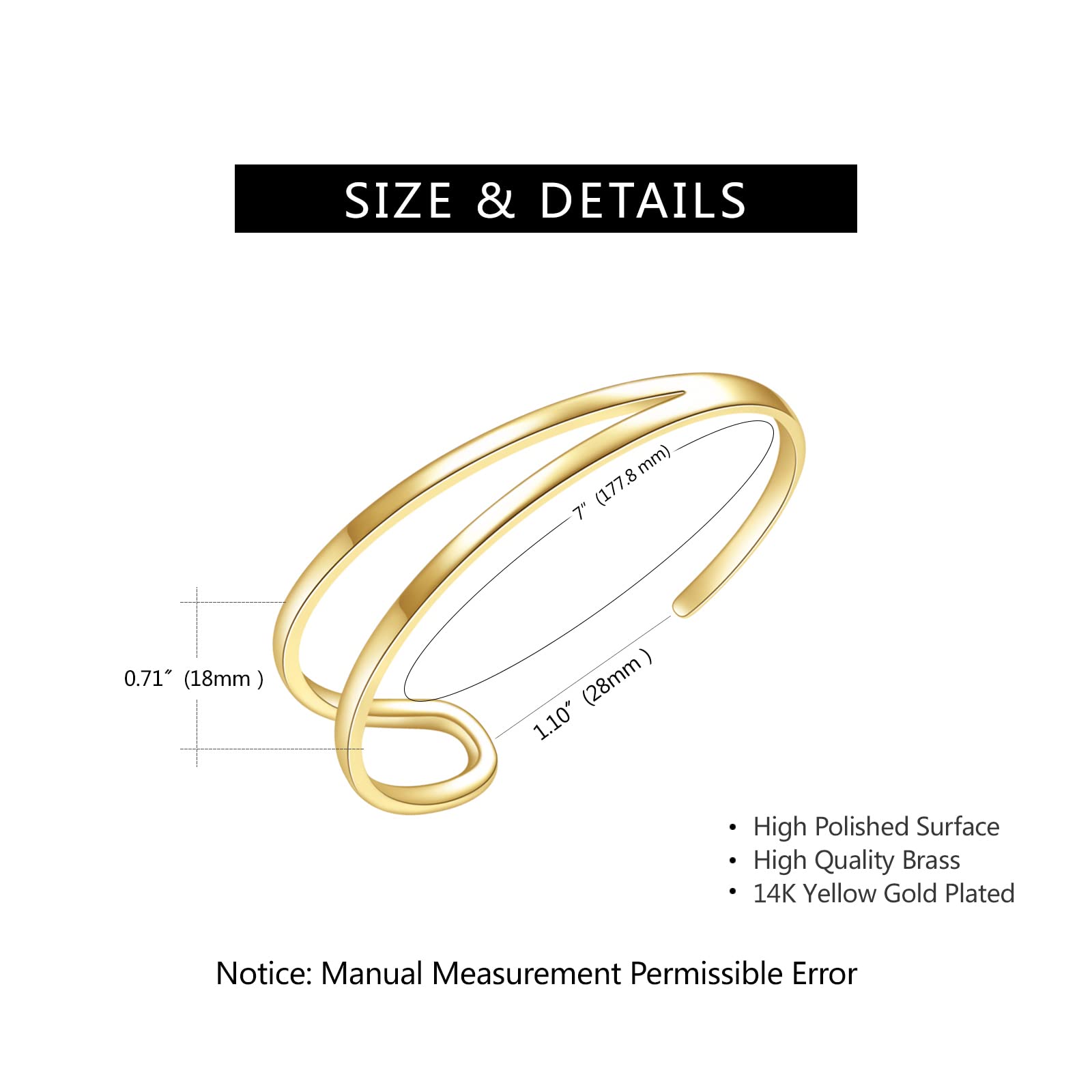 E Personalized Gold Bracelets for Women, 14K Gold Adjustable Cuff Bracelets stackable bracelets Dainty Lightweight Bangles Everyday Jewelry for Valentine's Day Wedding Birthday (Gold cuff bracelets)