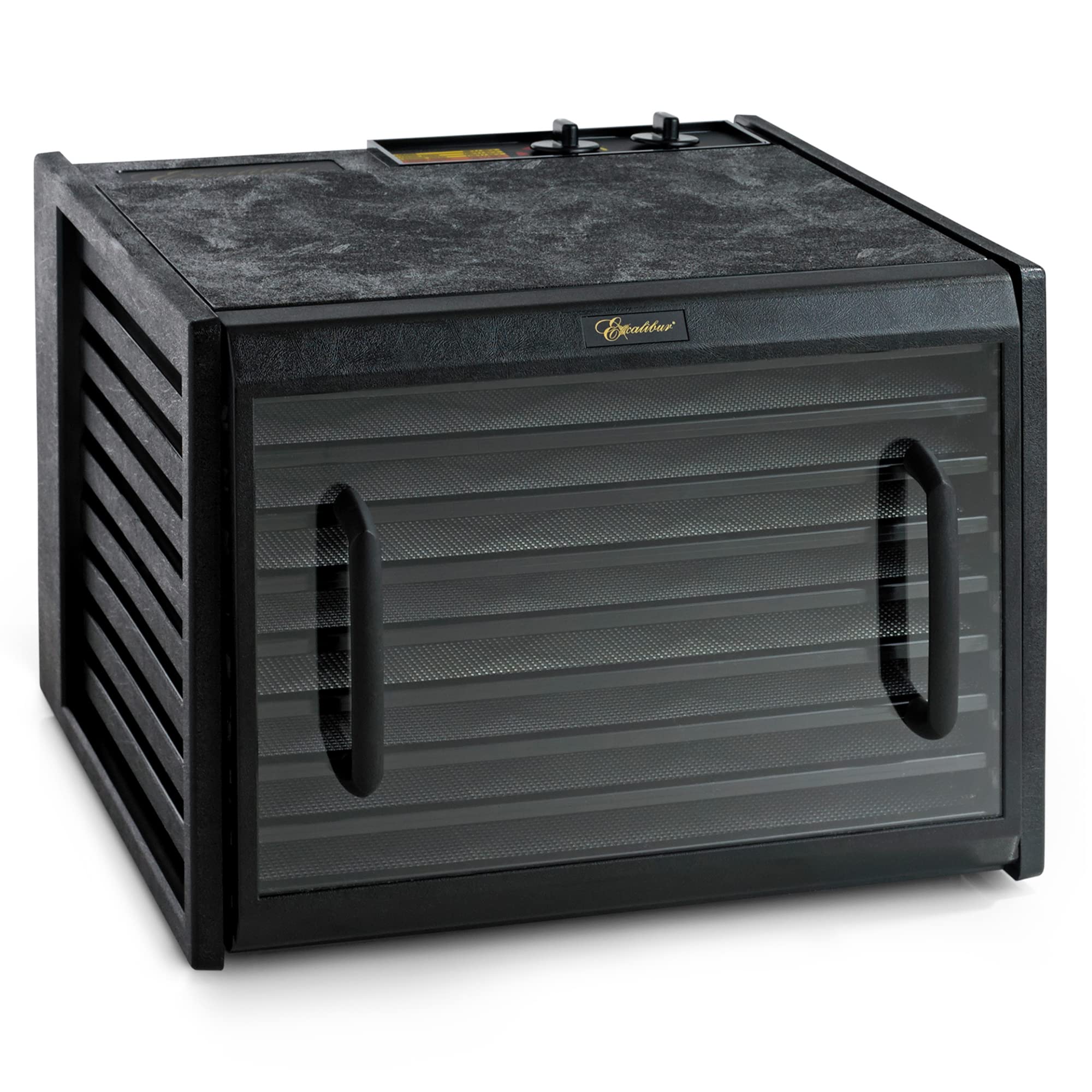 Excalibur 3926TCDB Electric Food Dehydrator Machine with Clear Door, 26-Hour Timer, Automatic Shut Off and Temperature Control, 600 W, 9 Trays, Black