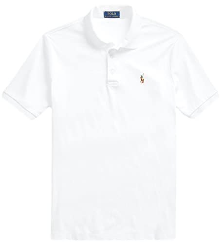 POLO RALPH LAUREN Men's Big and Tall Short Sleeve Pima Soft-Touch Polo Shirt (4XB, WhiteSigPny)