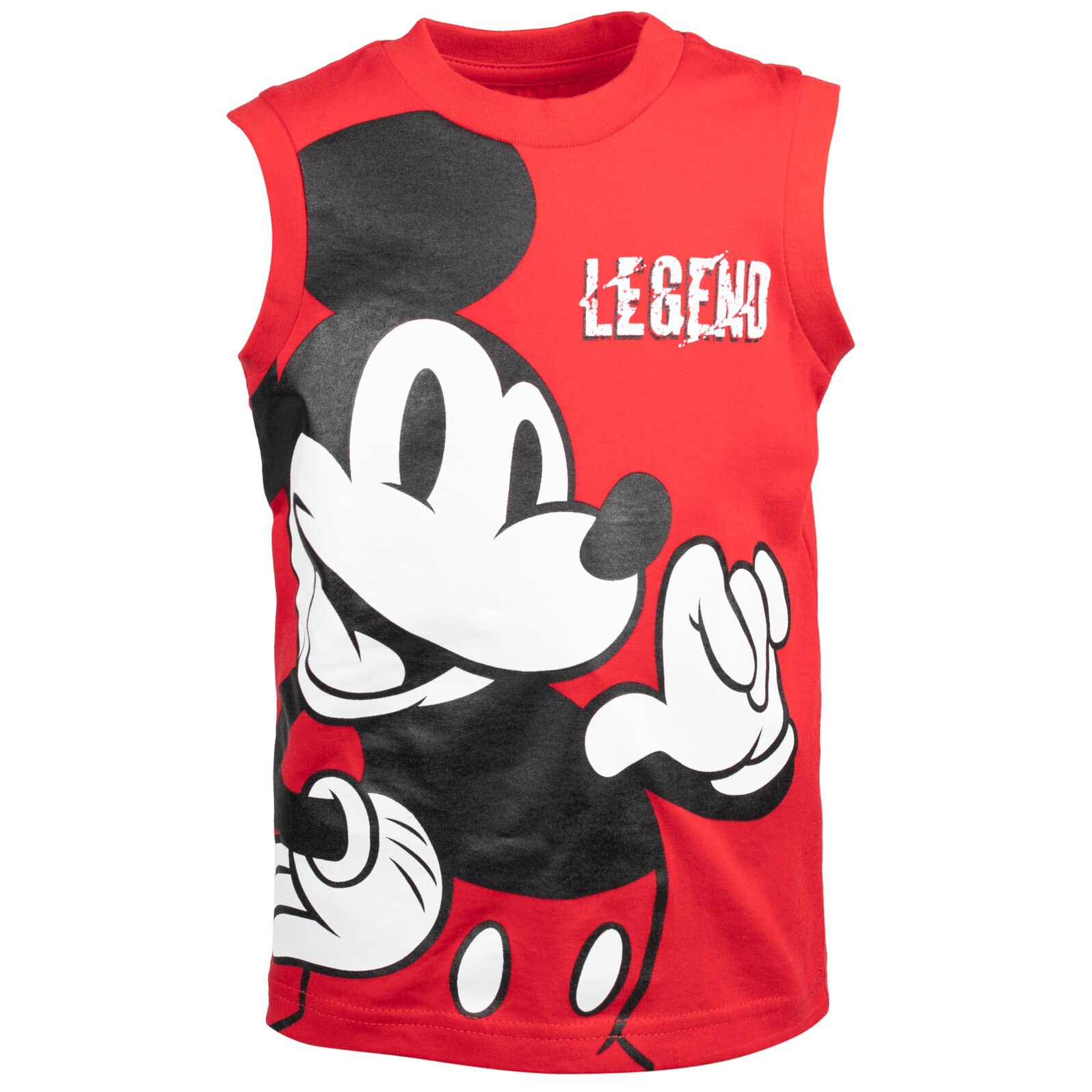 Disney Mickey Mouse Little Boys 3 Piece Set: T-Shirt Tank Top French Terry Shorts 7-8