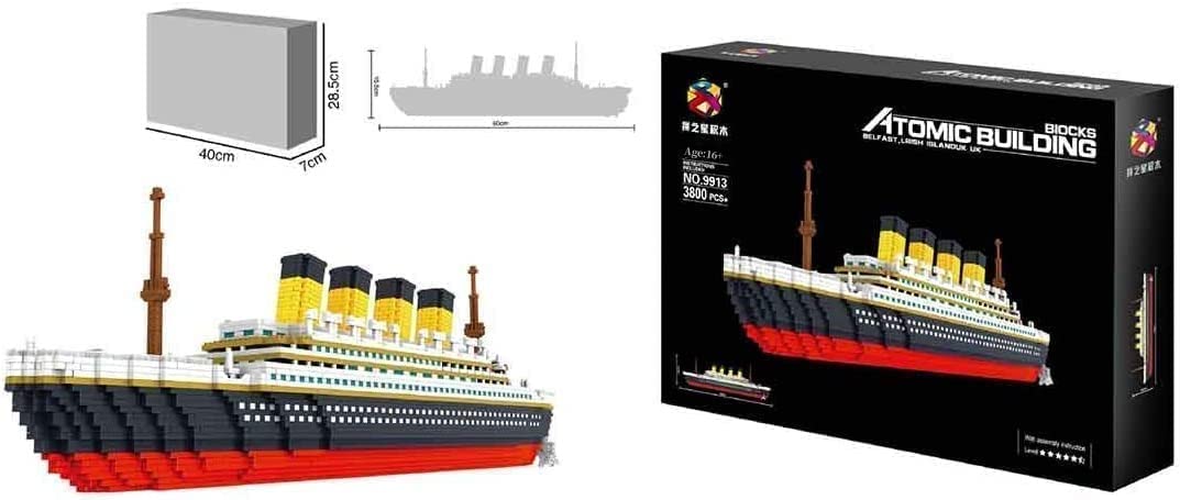 FULHOLPE Titanic Model Building Block Set, 3800Pcs Cruise Ship Titanic Boat Model Building Kit Compatible with Creator Expert 10294